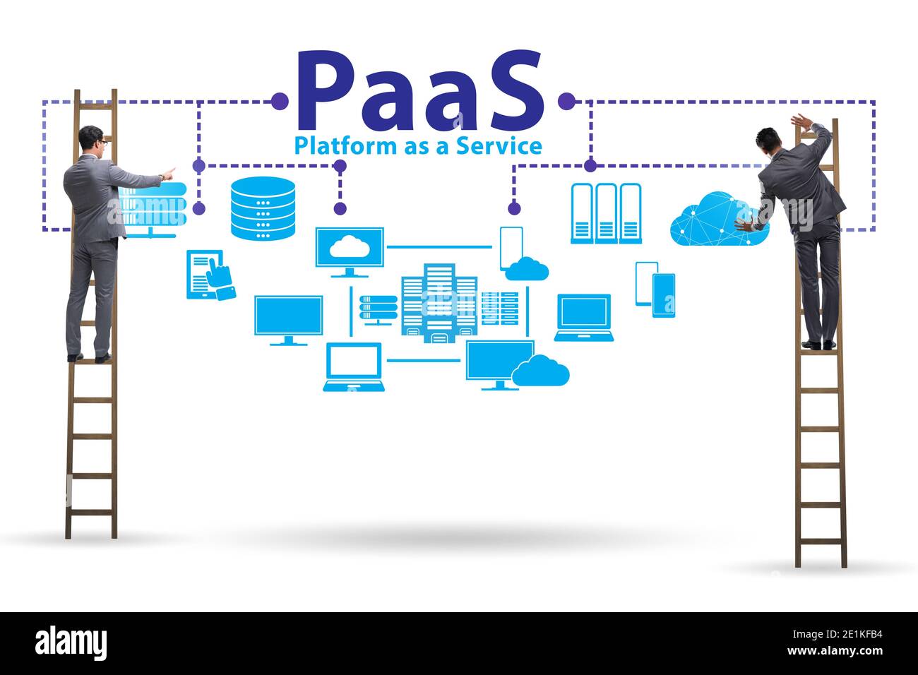 Platform as a service concept with the businessman Stock Photo - Alamy