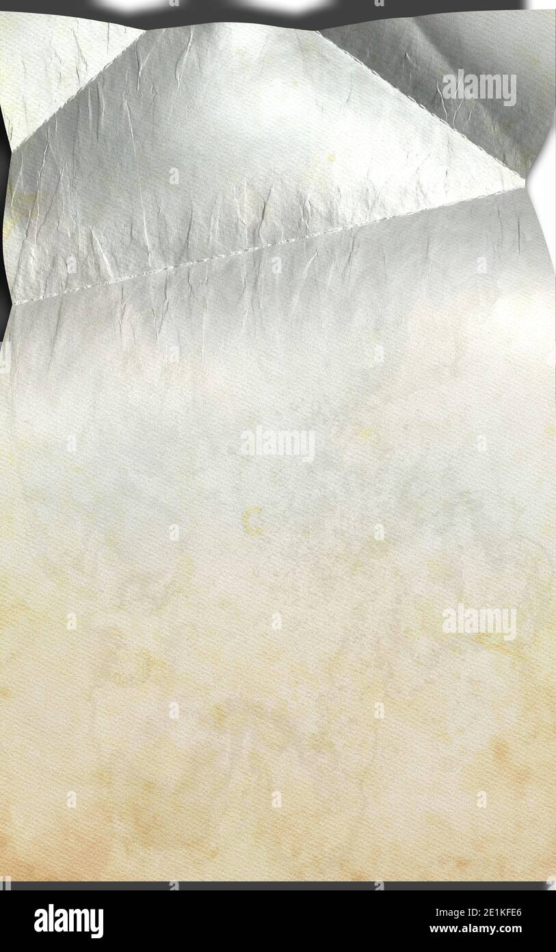 Old folded paper.Crumpled paper texture. White battered paper ...