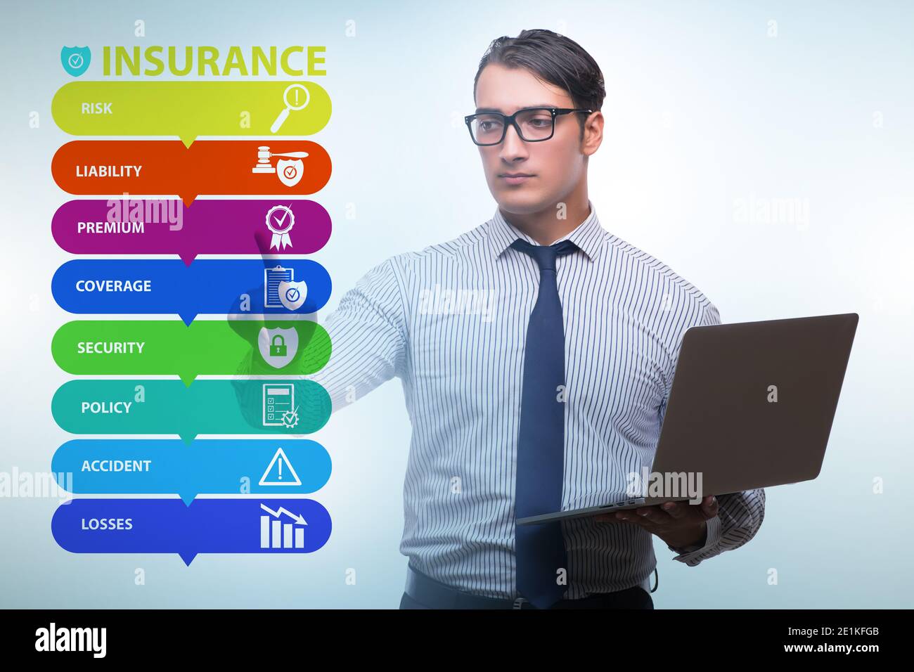 Concept of the various types of insurance Stock Photo - Alamy
