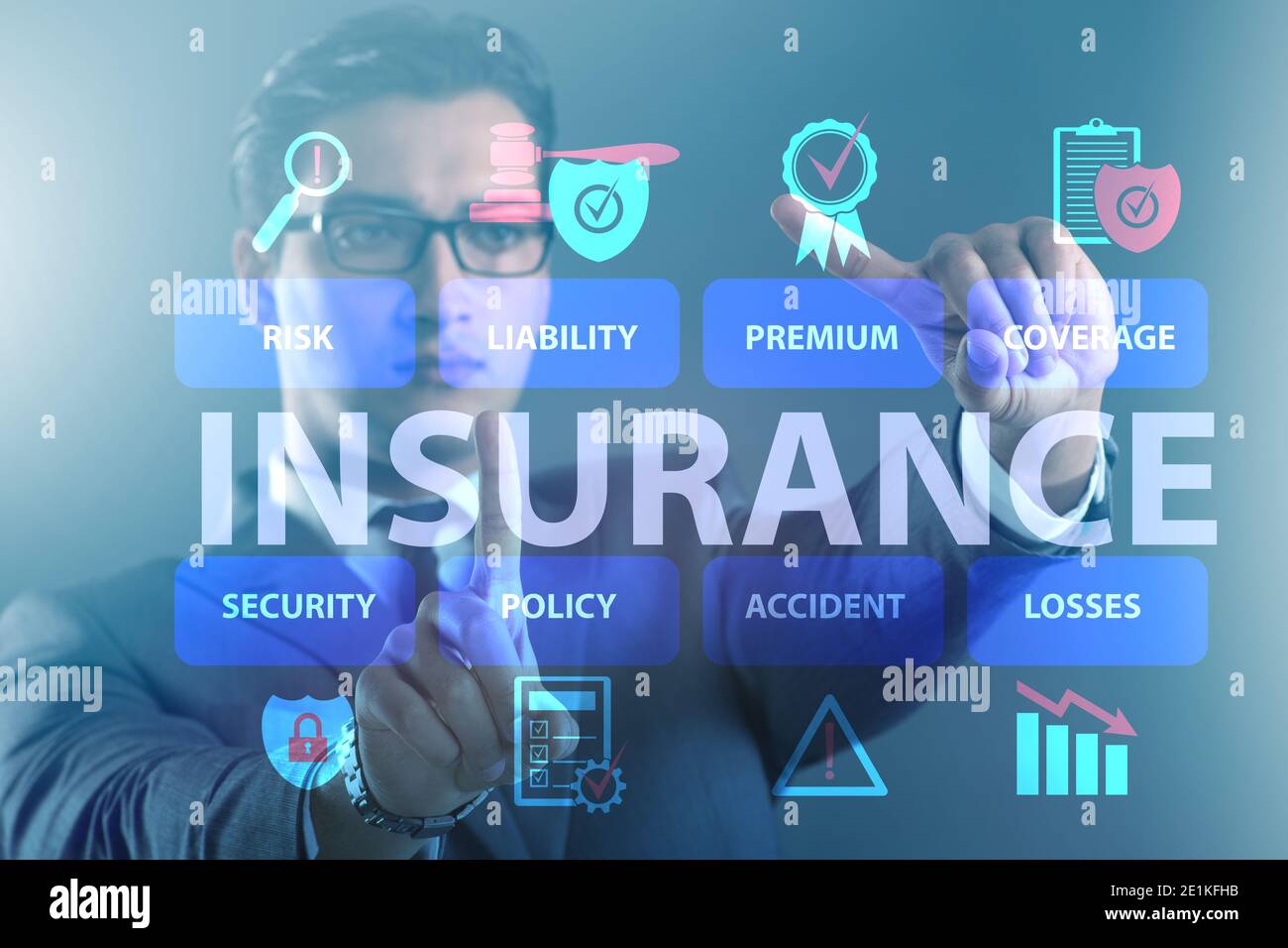 Concept of the various types of insurance Stock Photo - Alamy