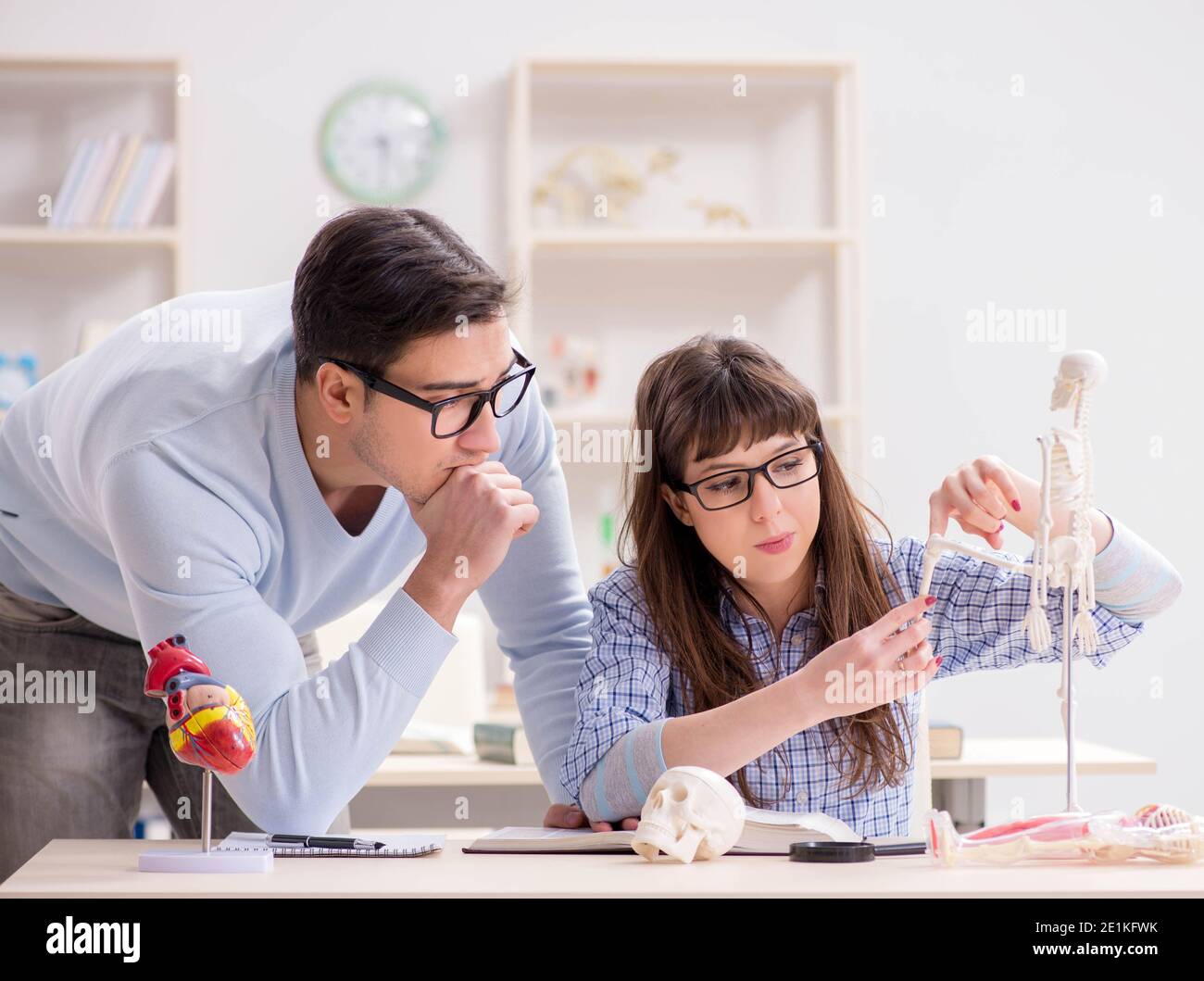 The two medical students studying in classroom Stock Photo - Alamy