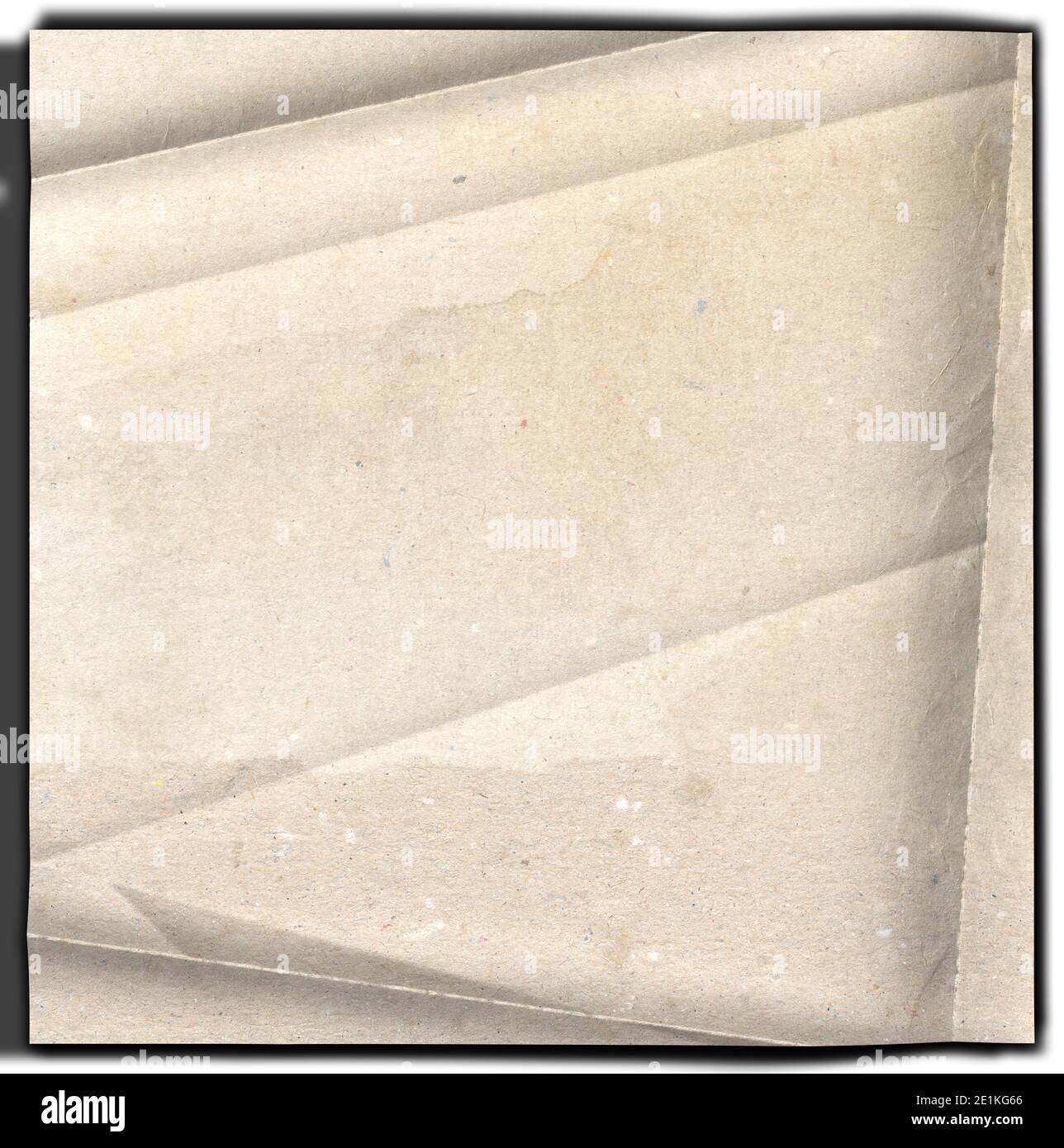 Brown old folded paper folded.Crumpled paper texture. White battered ...