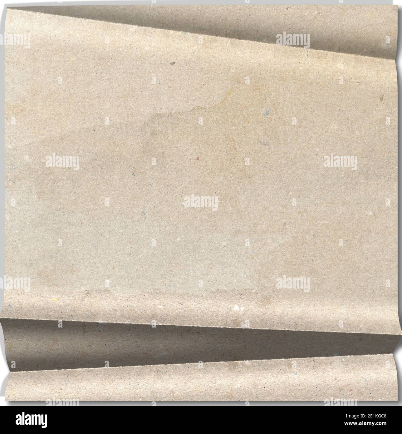 Brown old folded paper folded.Crumpled paper texture. White battered ...