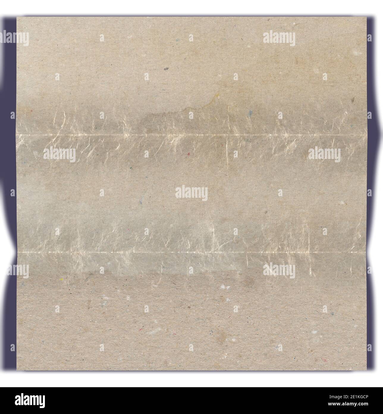 Brown old folded paper folded.Crumpled paper texture. White battered ...