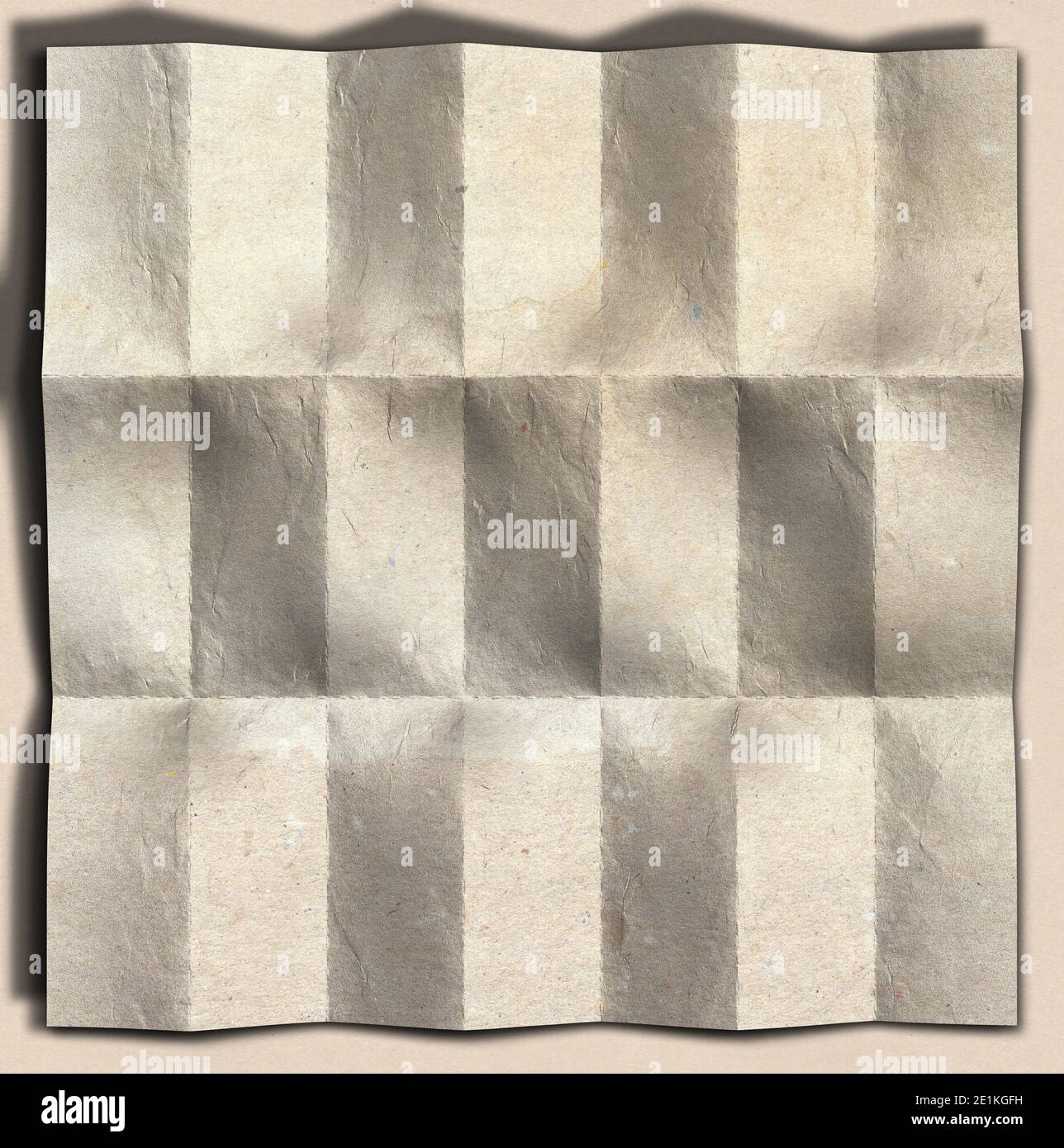 Brown old folded paper folded.Crumpled paper texture. White battered ...