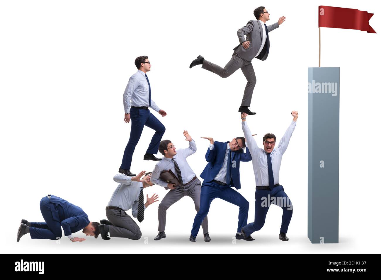 Career progression concept with businessman climbing the stairs Stock ...