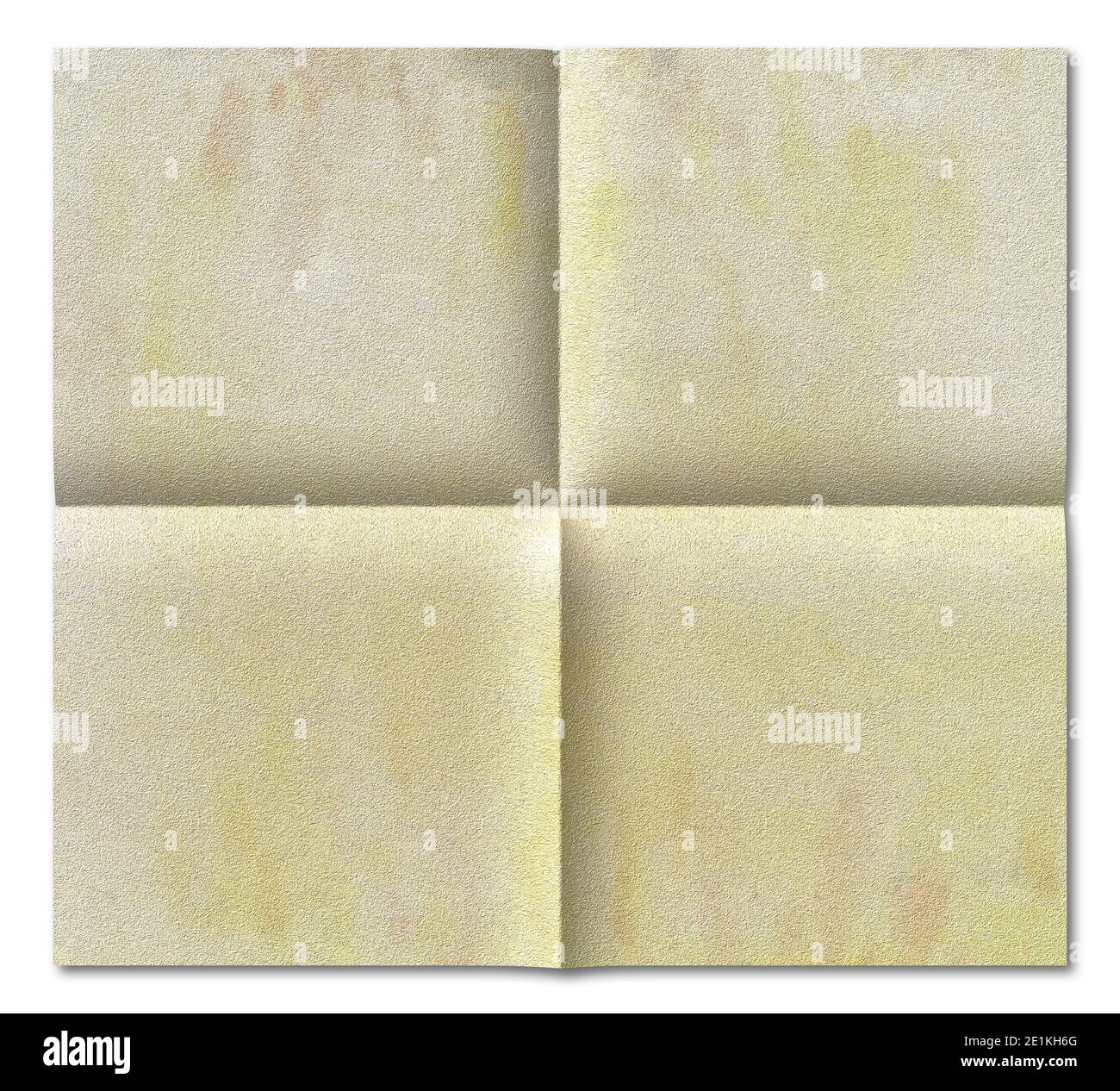 Yellow folded paper folded.Crumpled paper texture. White battered paper ...