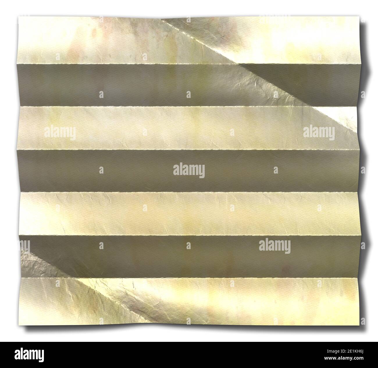 Yellow folded paper folded.Crumpled paper texture. White battered paper ...