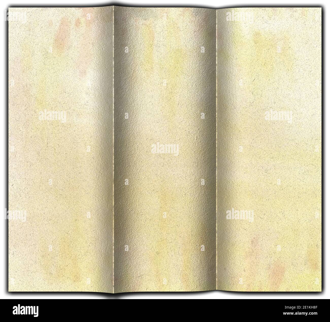 Yellow folded paper folded.Crumpled paper texture. White battered paper ...