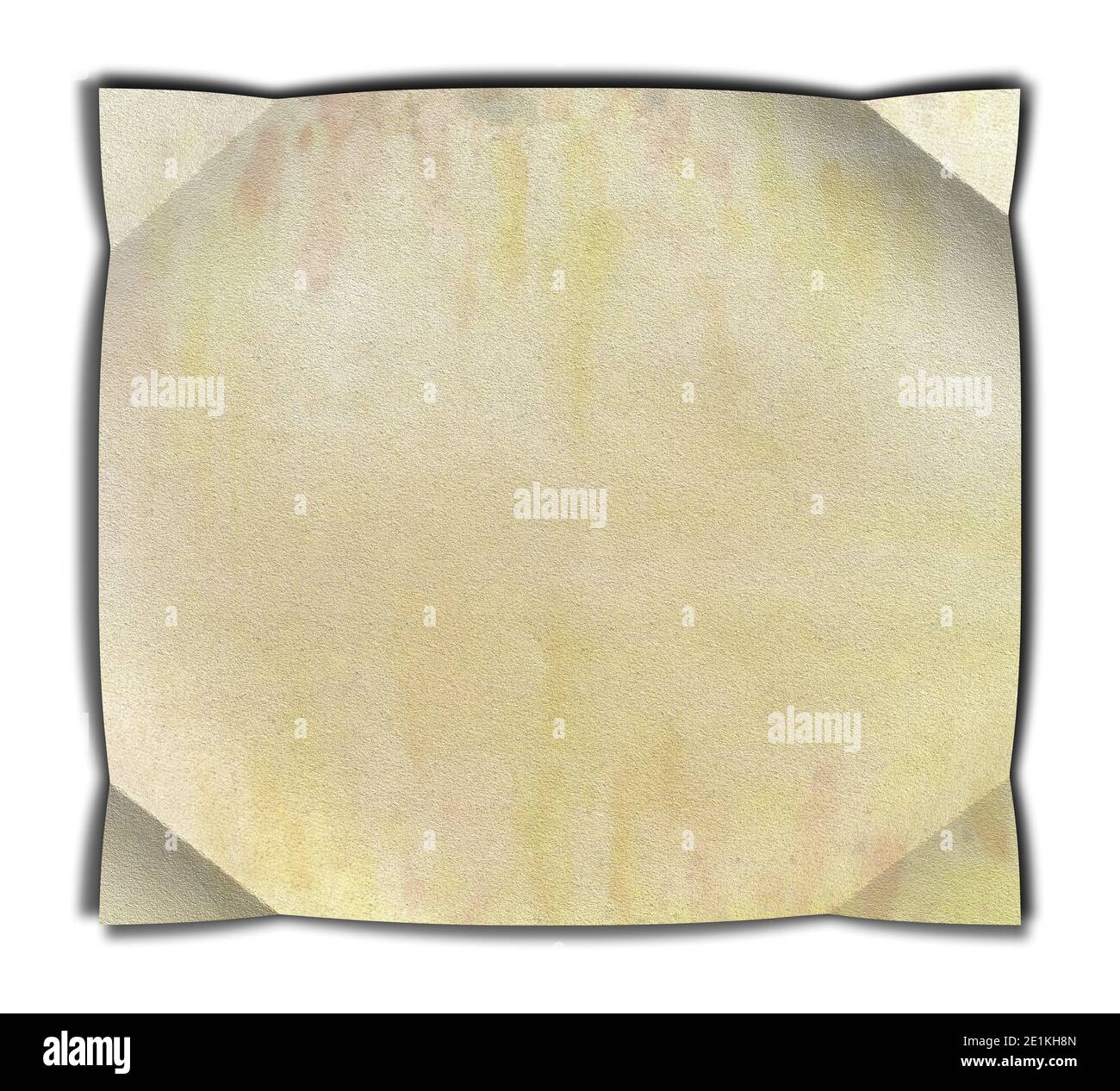 Yellow folded paper folded.Crumpled paper texture. White battered paper ...