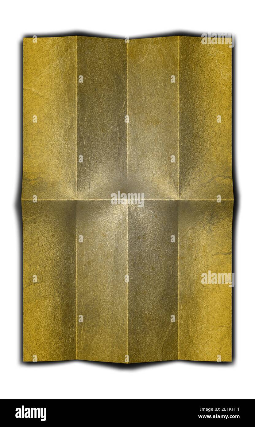 Metallized gold sheet folded folded Stock Photo - Alamy