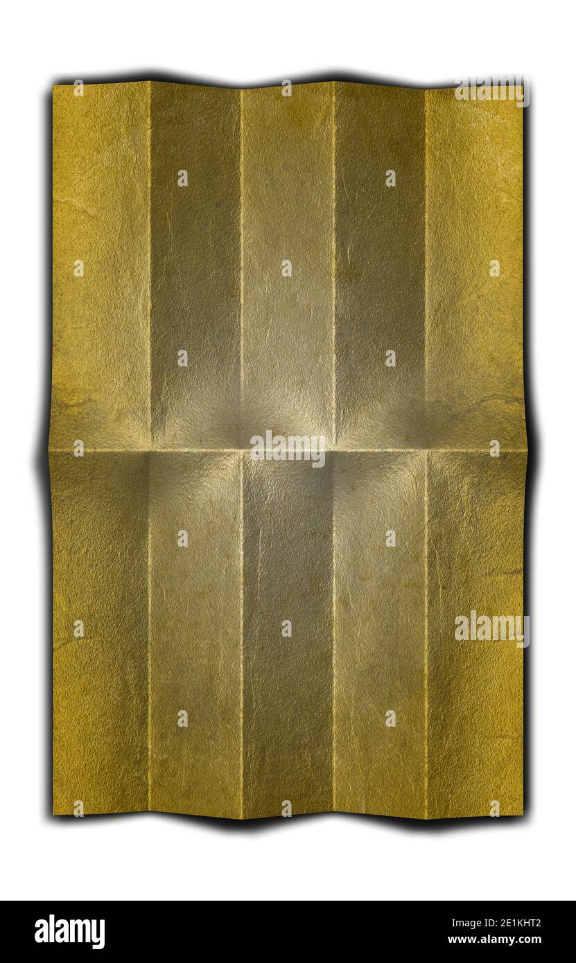 Metallized gold sheet folded folded Stock Photo - Alamy