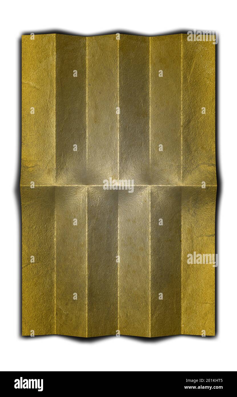 Metallized gold sheet folded folded Stock Photo - Alamy