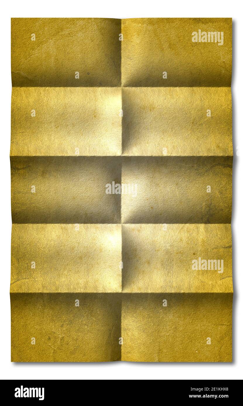 Metallized gold sheet folded folded Stock Photo - Alamy