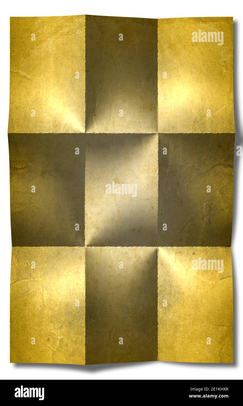 Metallized gold sheet folded folded Stock Photo - Alamy