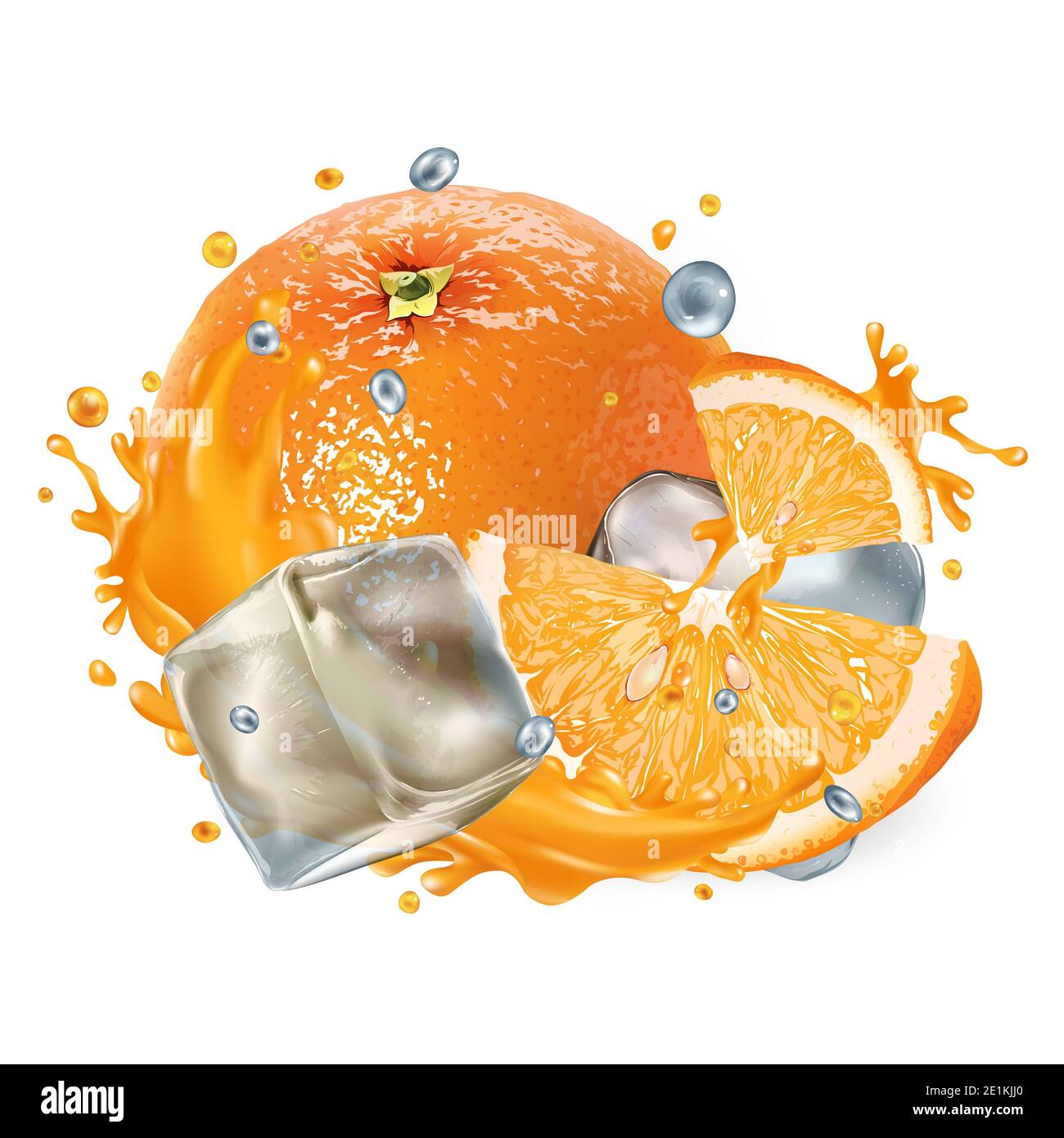 Splash of water with orange slice hi-res stock photography and images ...