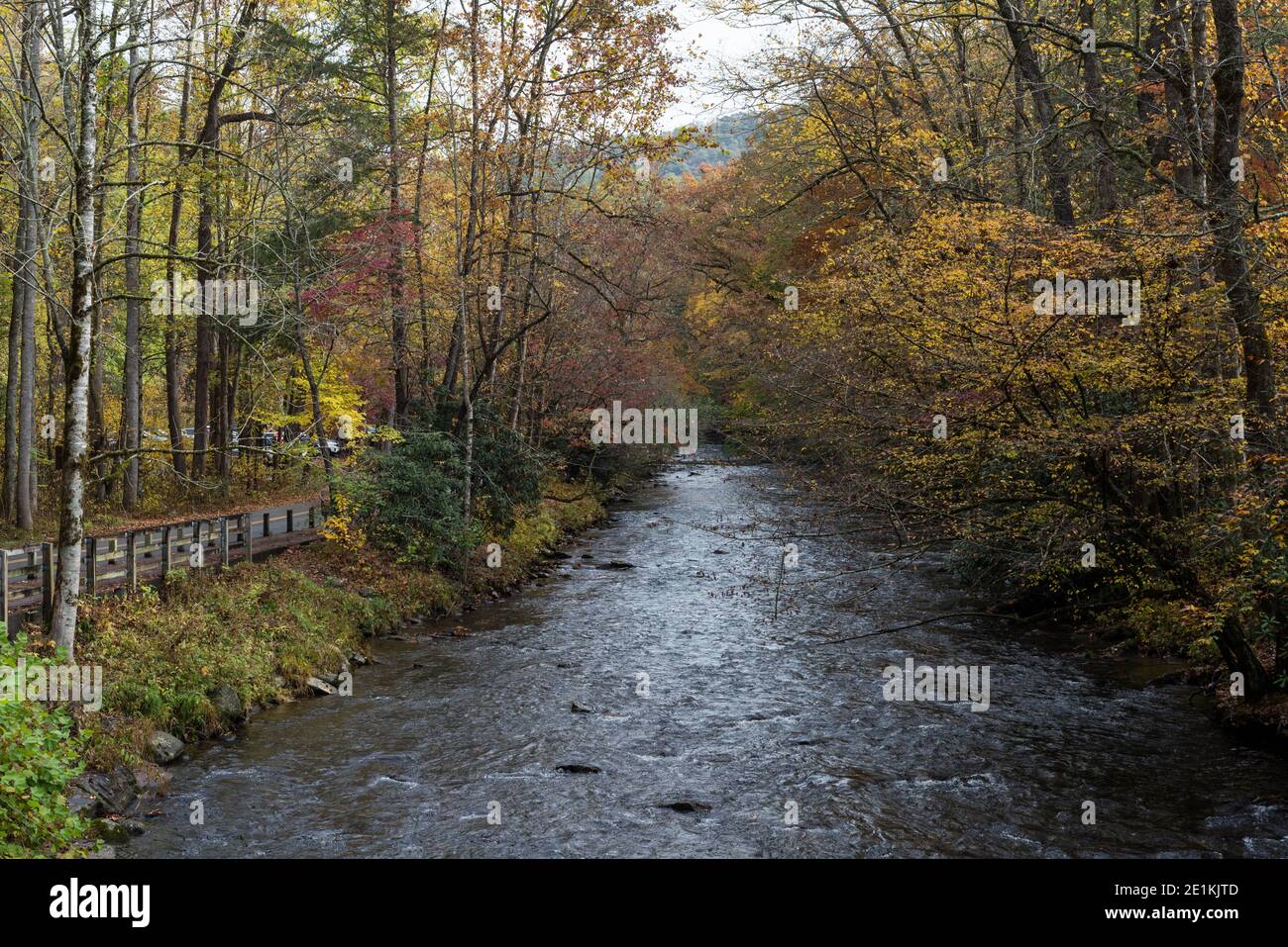 River in the Great Smoky Mountains National Park, fall season Stock ...