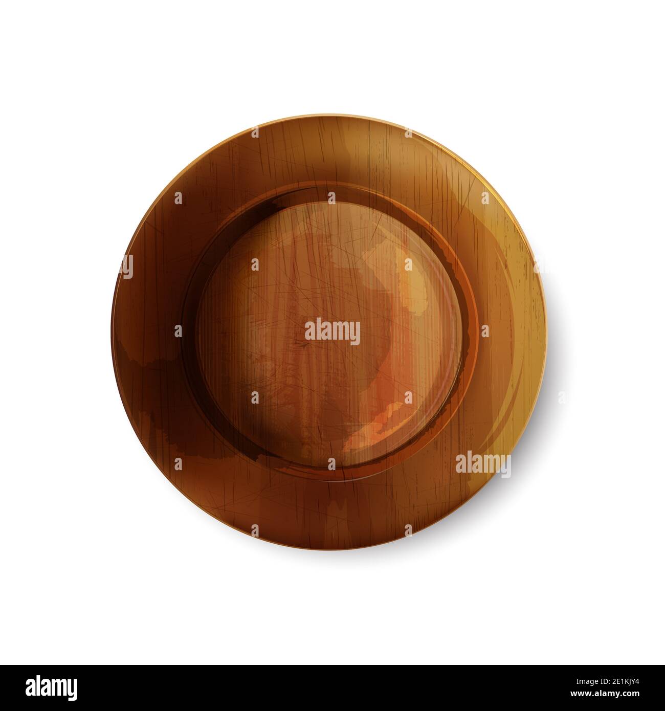 Empty wooden plate on a white background Stock Photo - Alamy