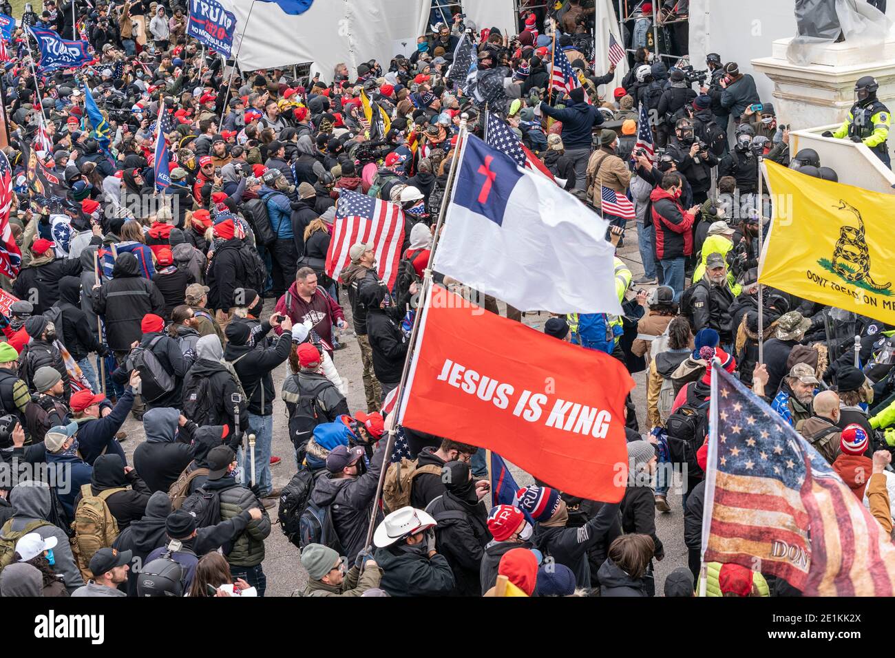 Washington, DC - January 6, 2021: Pro-Trump protesters seen breaching ...
