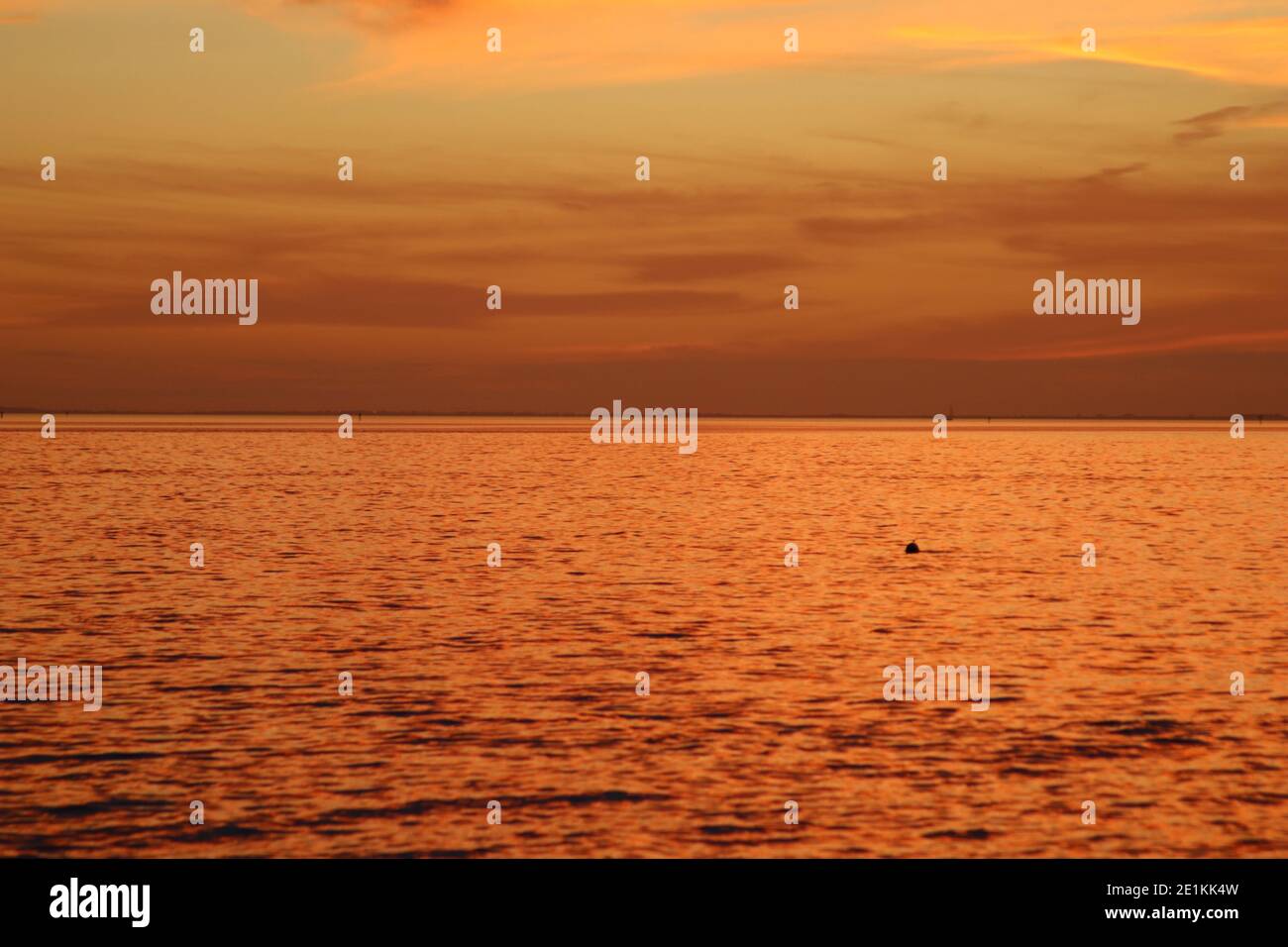 Beautiful Sunset in ocean, Key Biscayne, Florida, USA Stock Photo - Alamy