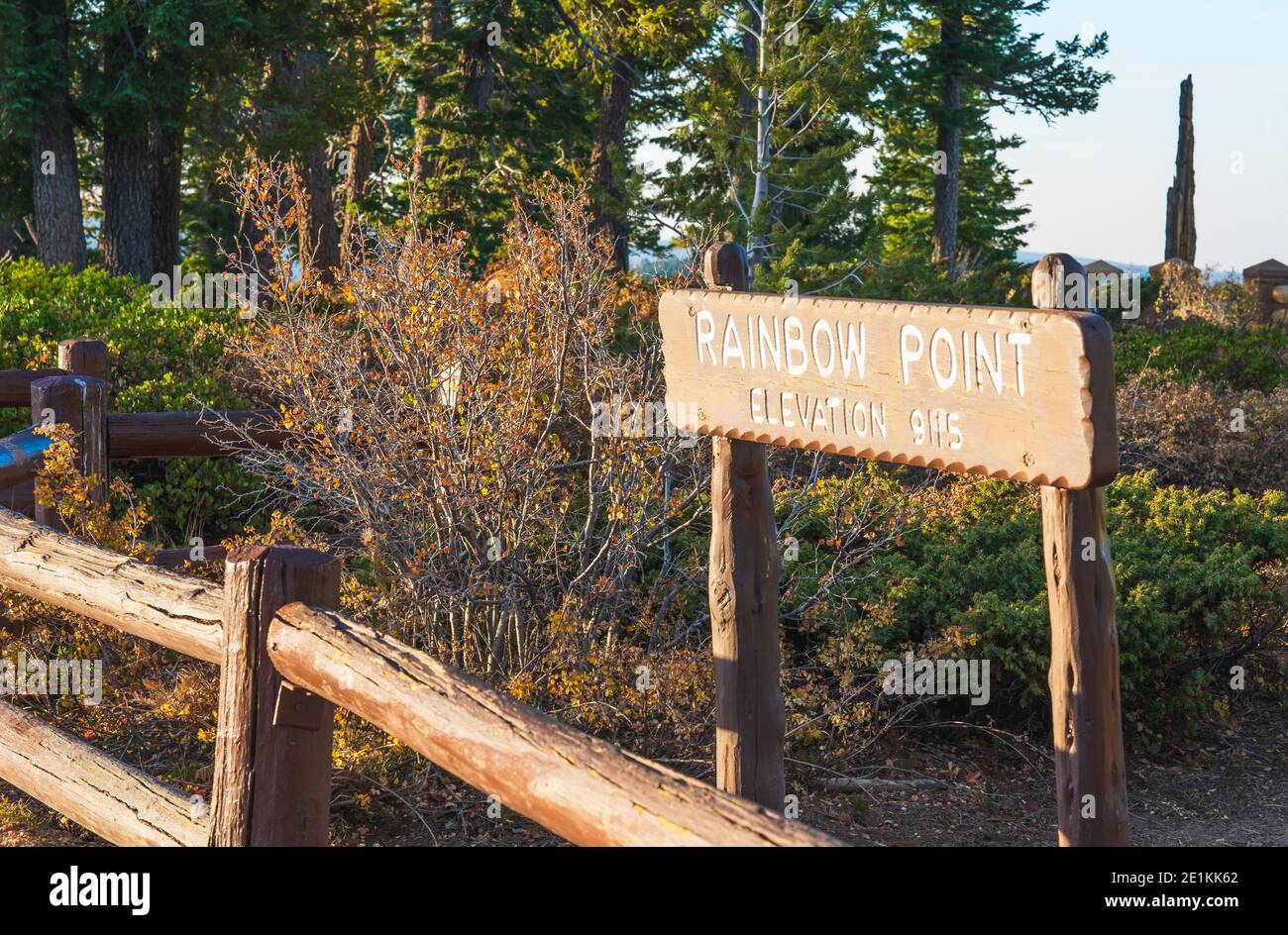 Rainbow Point sign in Bryce Canyon National Park, Utah Stock Photo - Alamy