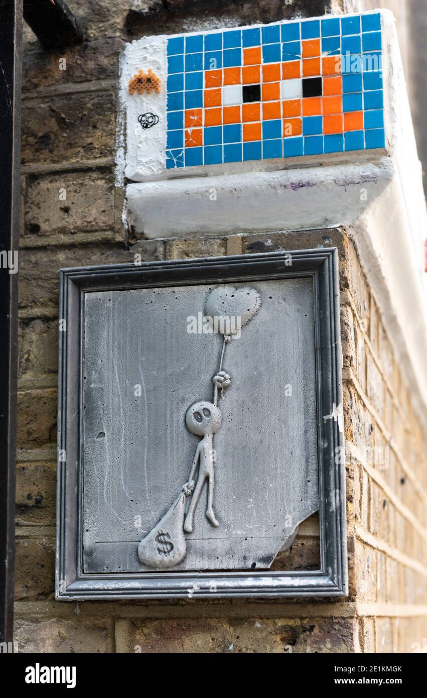 London,England:24 May,2017. A mosaic work by French undercover artist ...