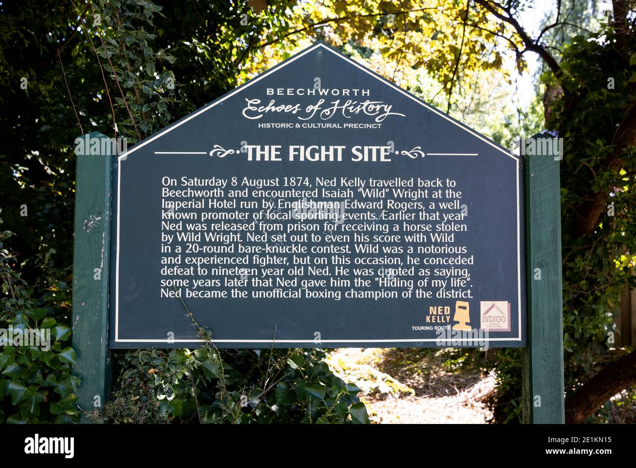 December 19th 2020 Beechworth Australia : Sign denoting the sight of a ...