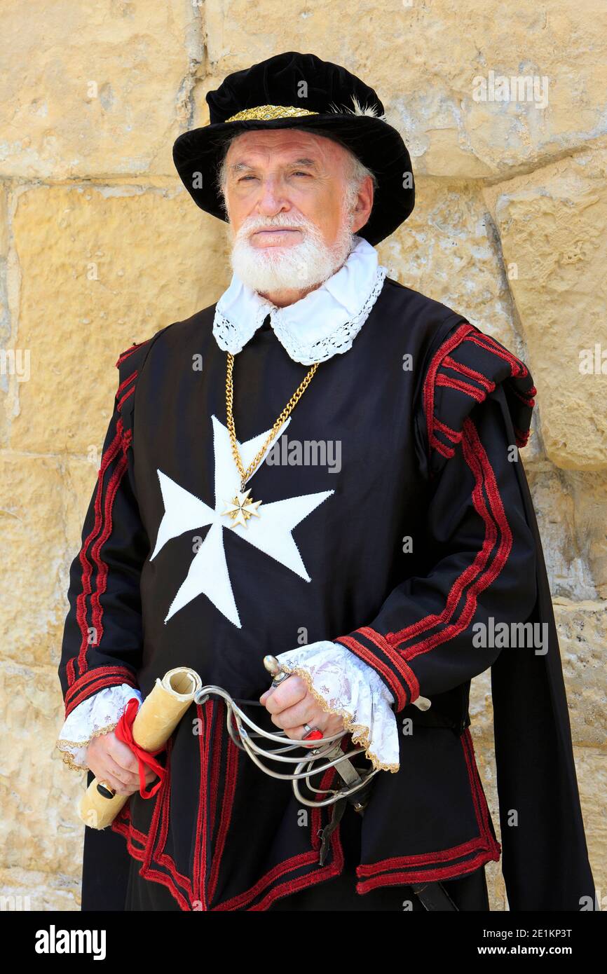 Officer of the Order of St. John at Fort Saint Elmo in Valletta, Malta ...