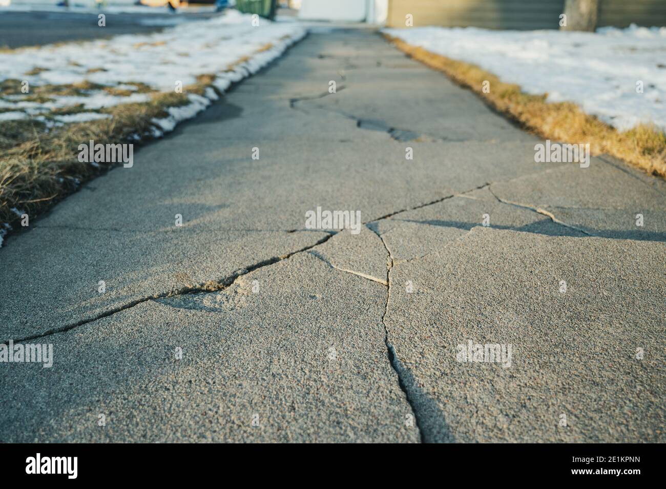 damaged concrete slabs caused by soil structure heave Stock Photo - Alamy
