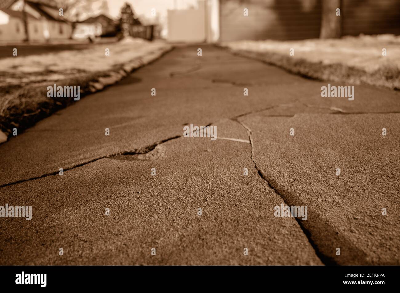 damaged concrete slabs caused by soil structure heave Stock Photo - Alamy