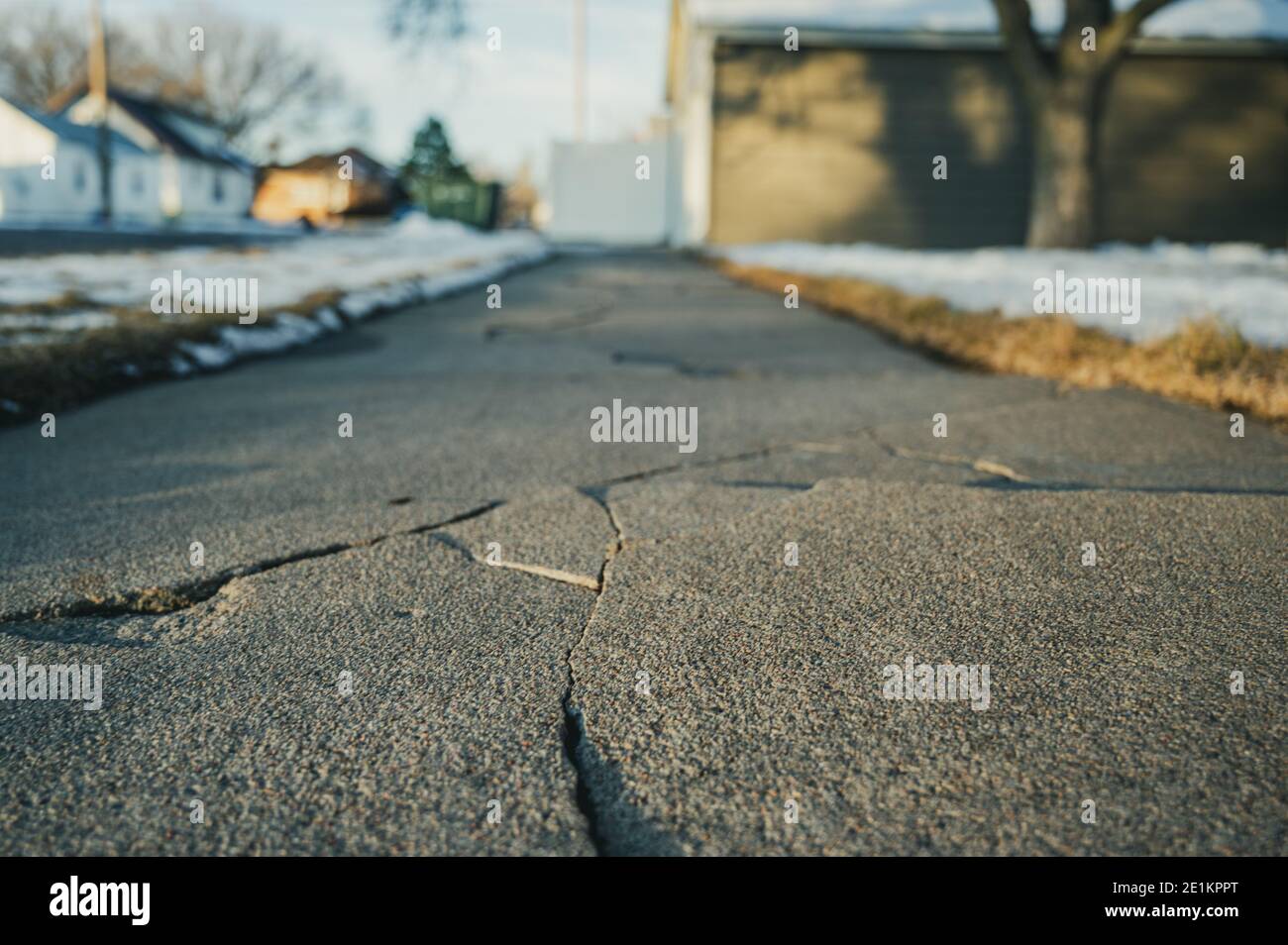 damaged concrete slabs caused by soil structure heave Stock Photo - Alamy