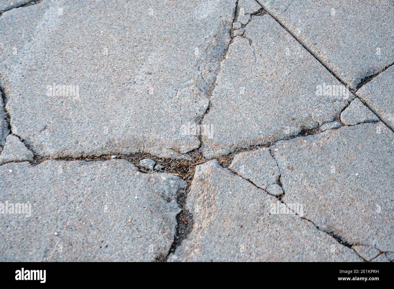 damaged concrete slabs caused by soil structure heave Stock Photo - Alamy