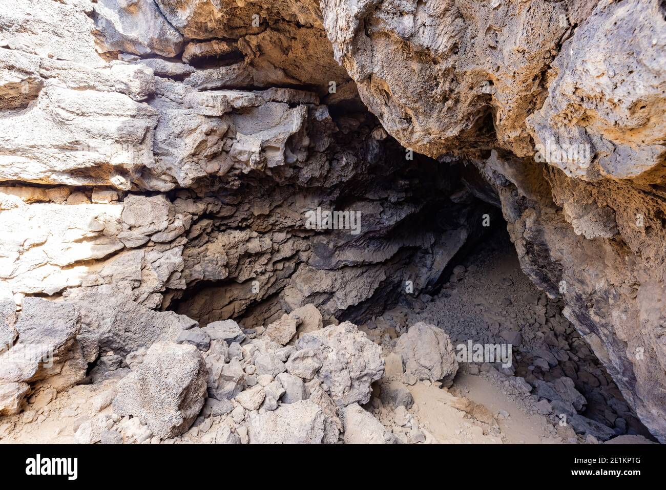 Beautiful landscape around the Mojave Desert Lava Tube at California ...