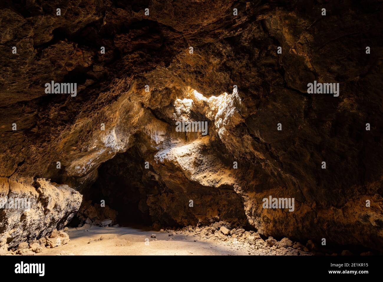 Beautiful landscape around the Mojave Desert Lava Tube at California ...