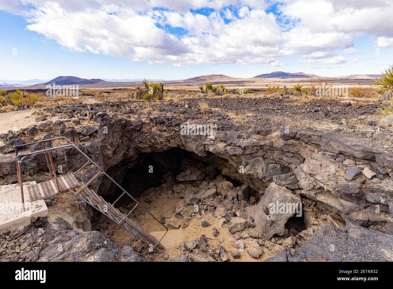 Beautiful landscape around the Mojave Desert Lava Tube at California ...