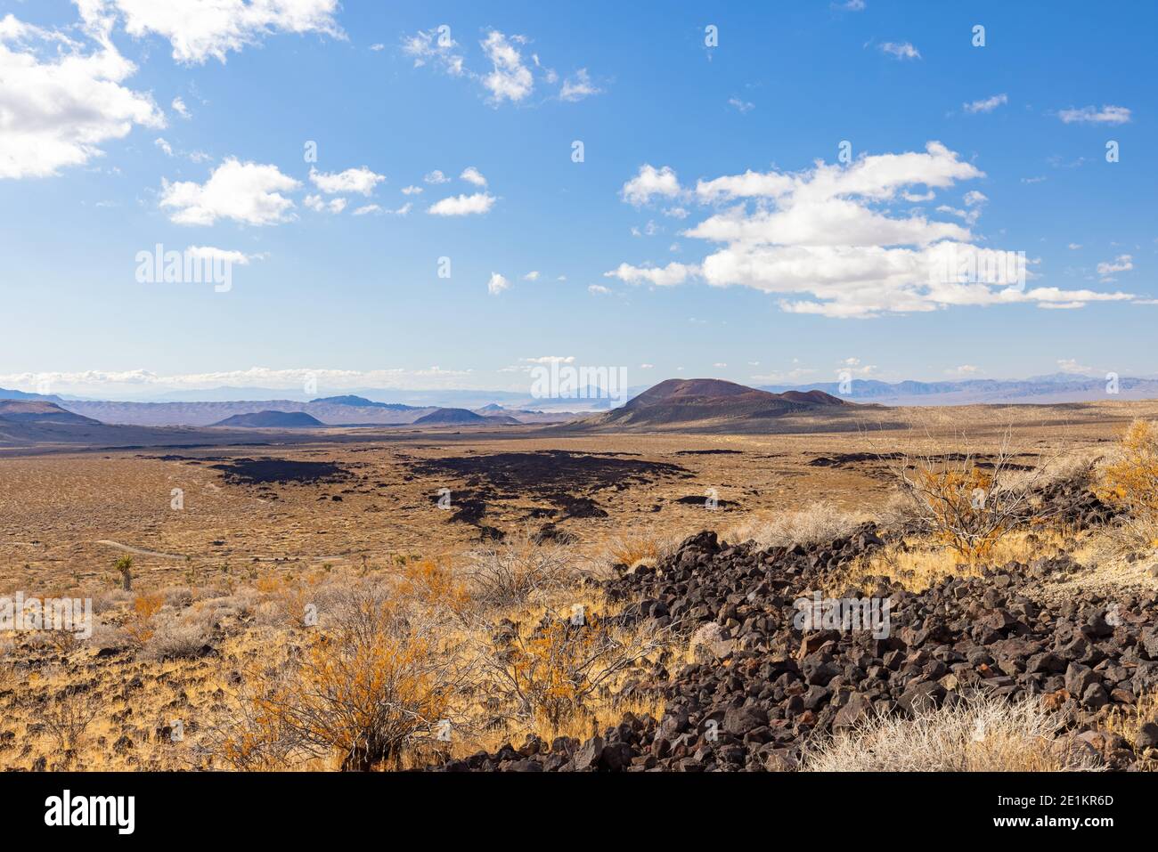 Beautiful landscape around the Mojave Desert Lava Tube at California ...