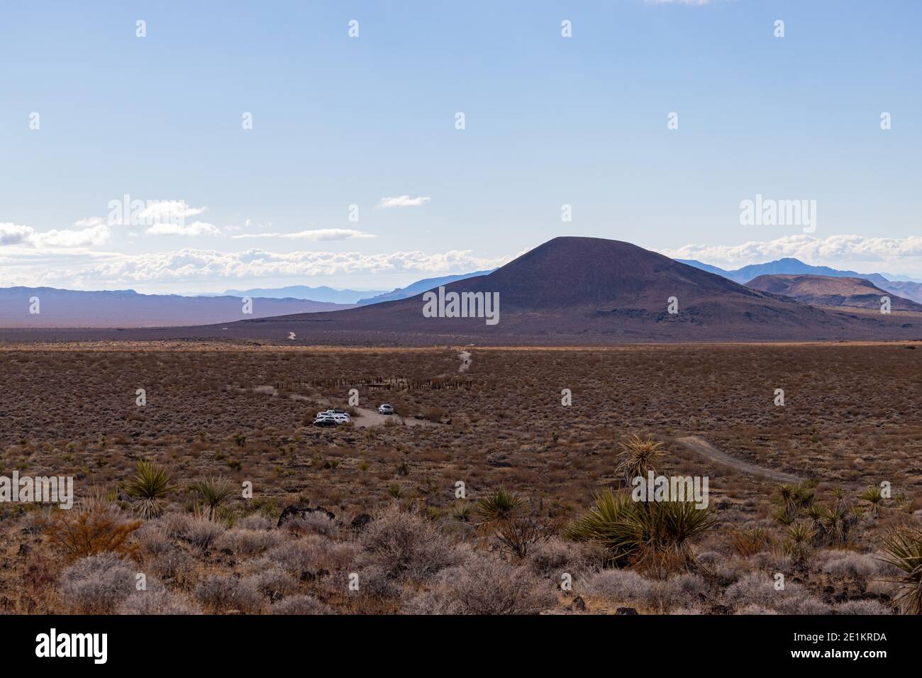 Beautiful landscape around the Mojave Desert Lava Tube at California ...