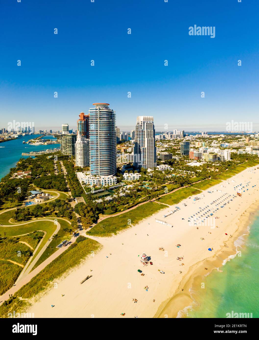 Vertical aerial panorama miami beach hi-res stock photography and ...