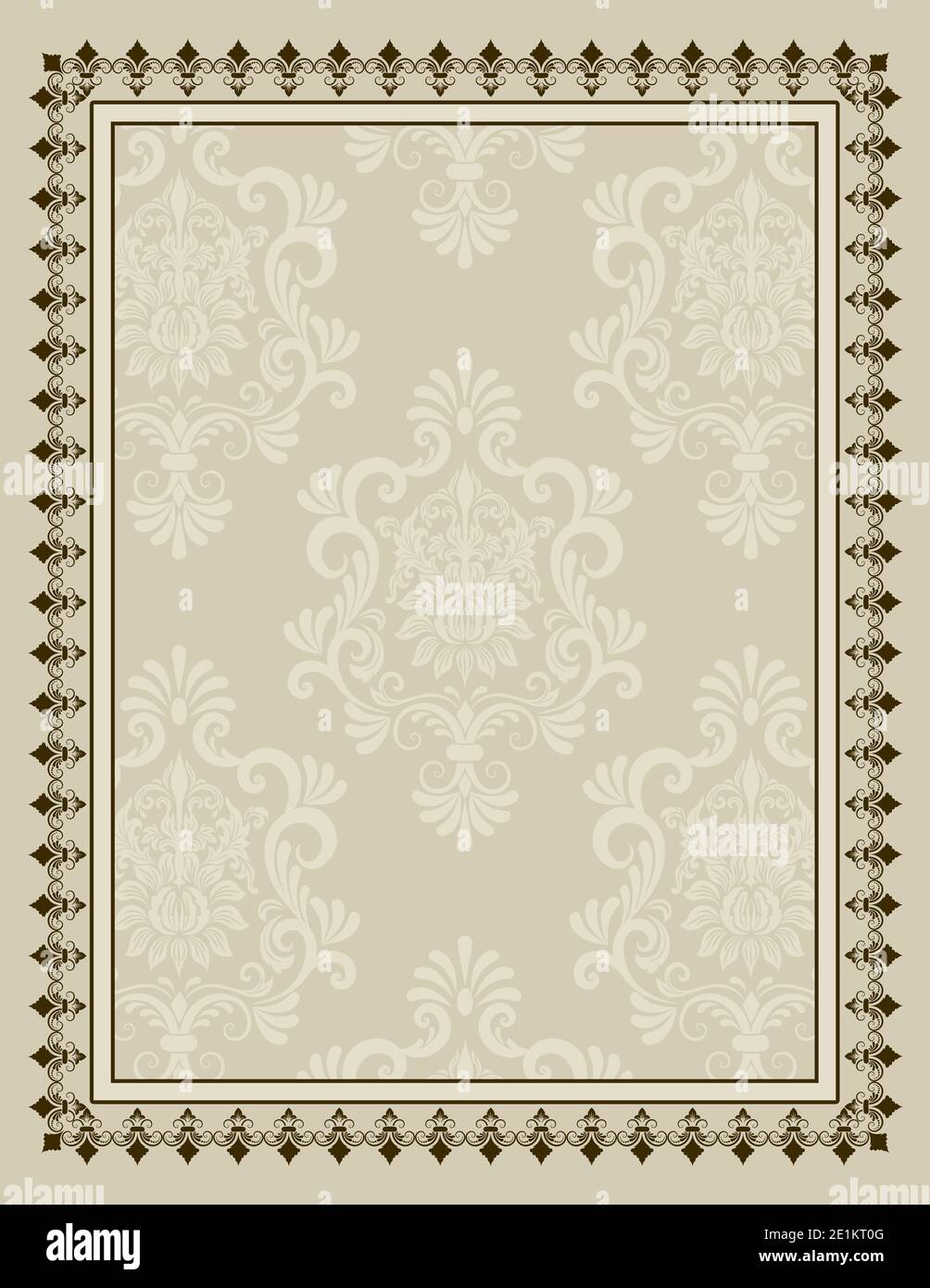Vintage background with decorative border and elegant retro patterns ...