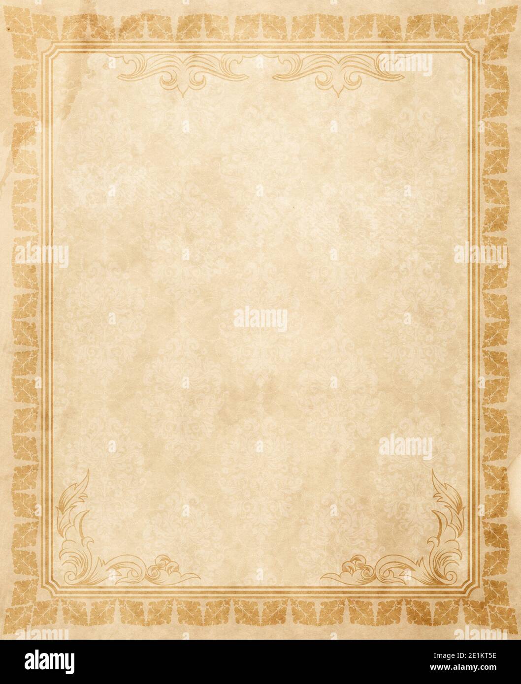 Bad condition paper background with vintage frame and border Stock ...