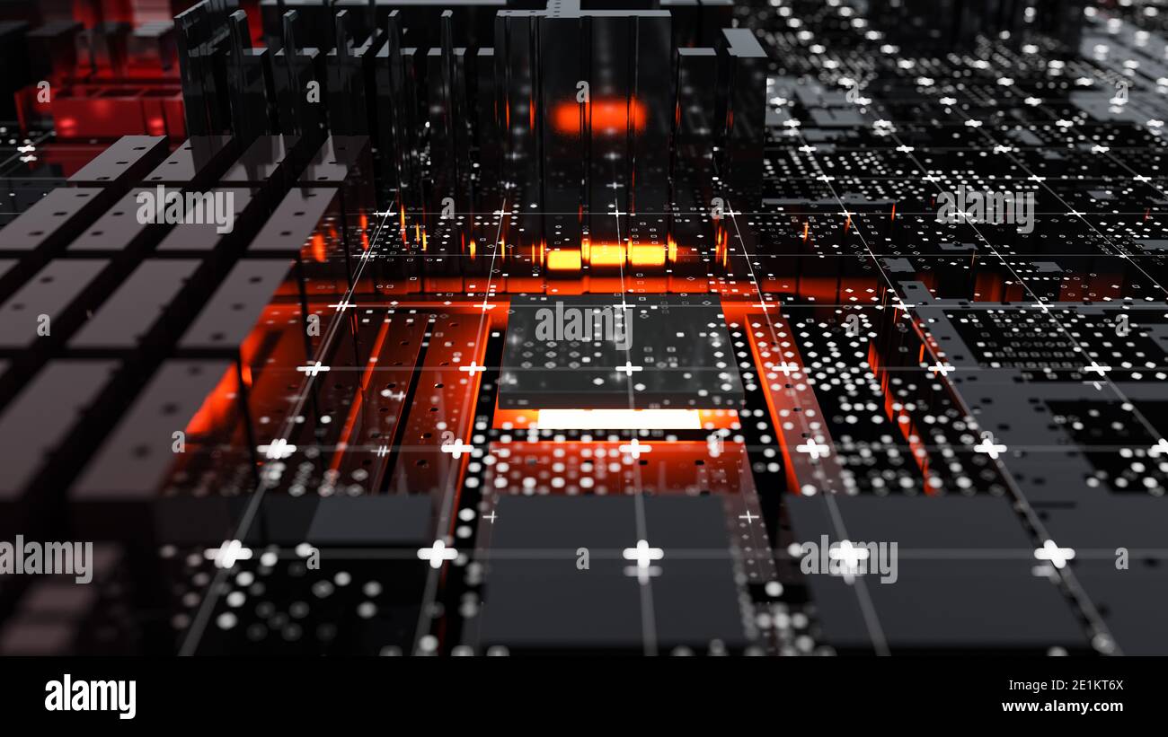 Abstract Central Computer Processors Concept. 3D illustration ...