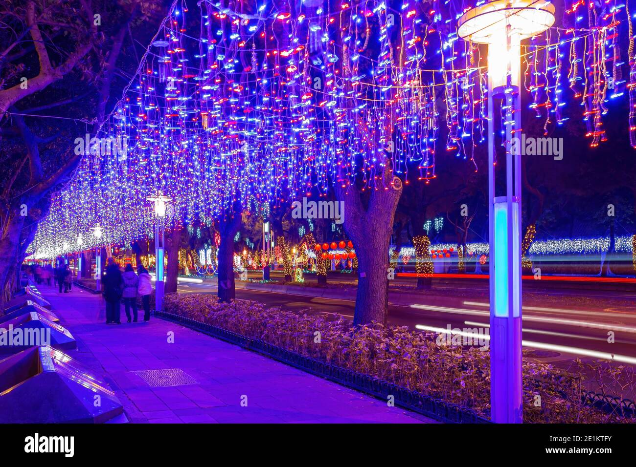 Night view of the Taipei Lantern Festival at Taipei, Taiwan Stock Photo ...