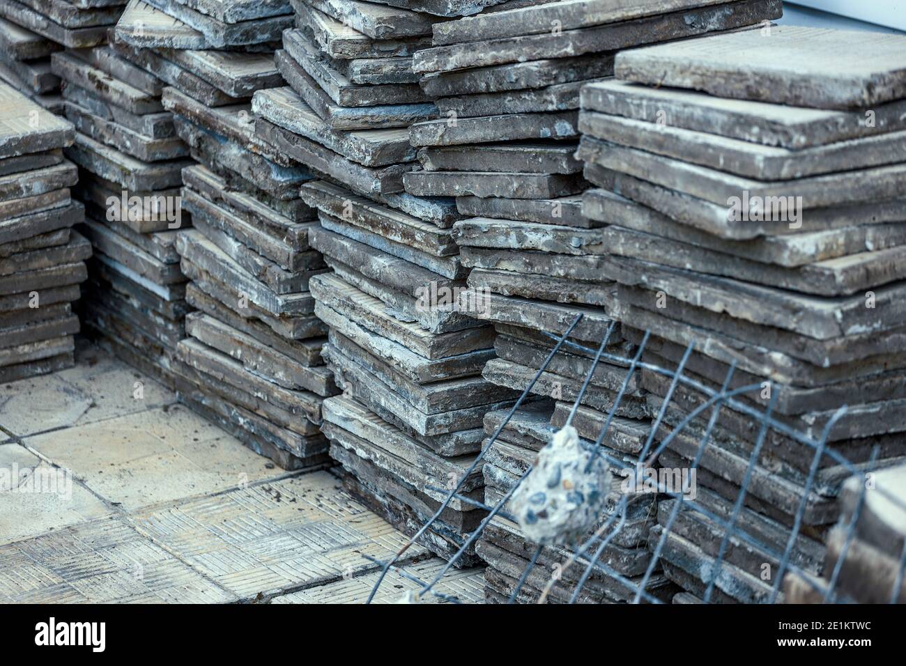 Dismantling old paving slabs hi-res stock photography and images - Alamy