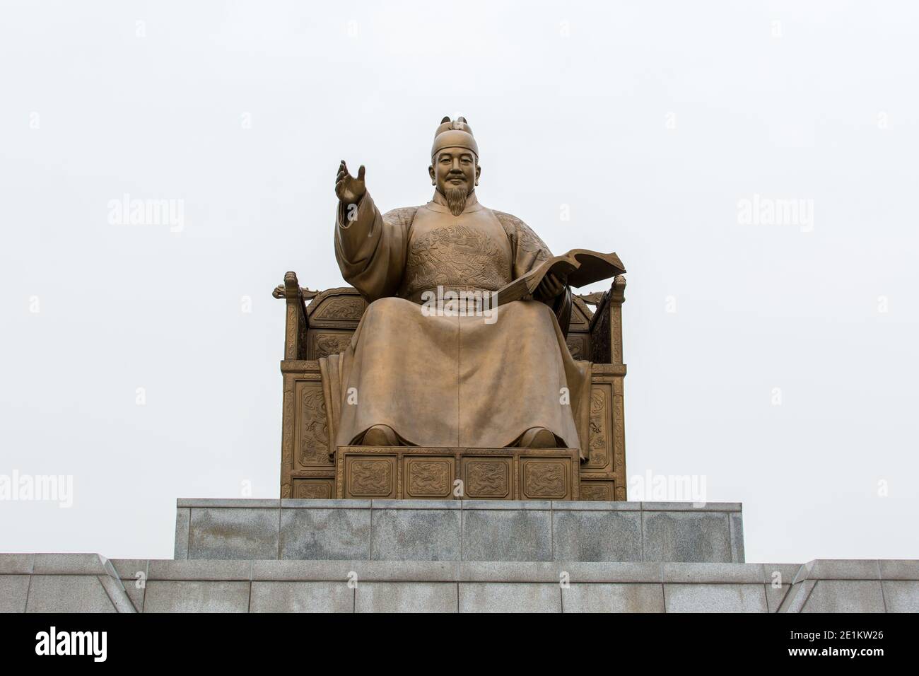 Statue of king Sejong the Great in Seoul, the former King in the ...