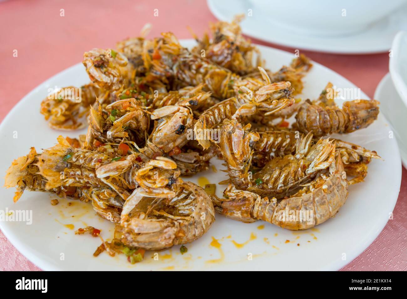 Chinese food - Salt fried mantis shrimps Stock Photo - Alamy