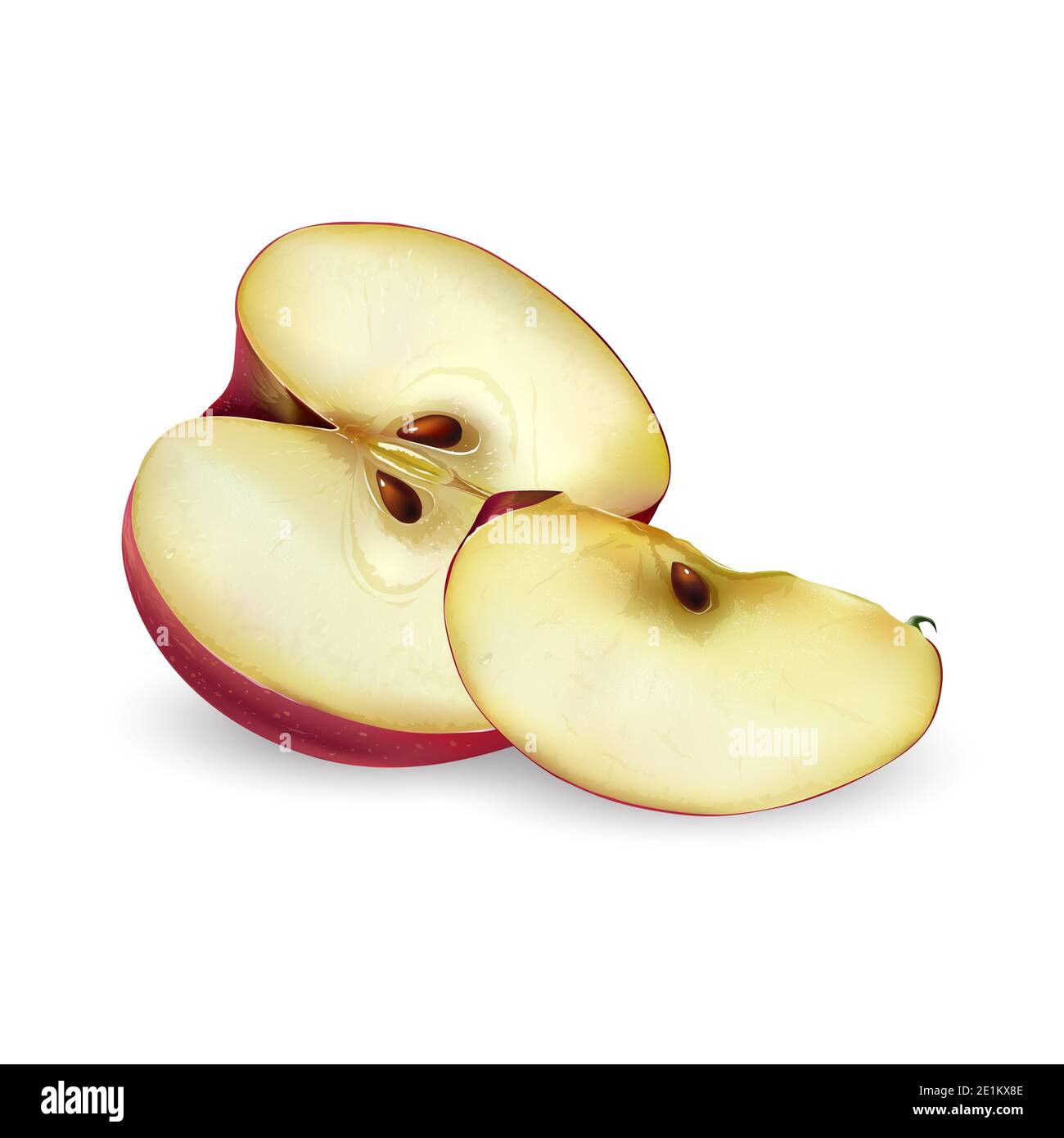 Sliced red apple on a white background Stock Photo - Alamy