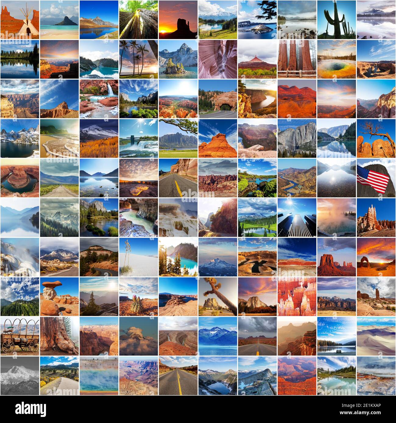 Various natural landscapes in USA, big landscapes collection Stock ...
