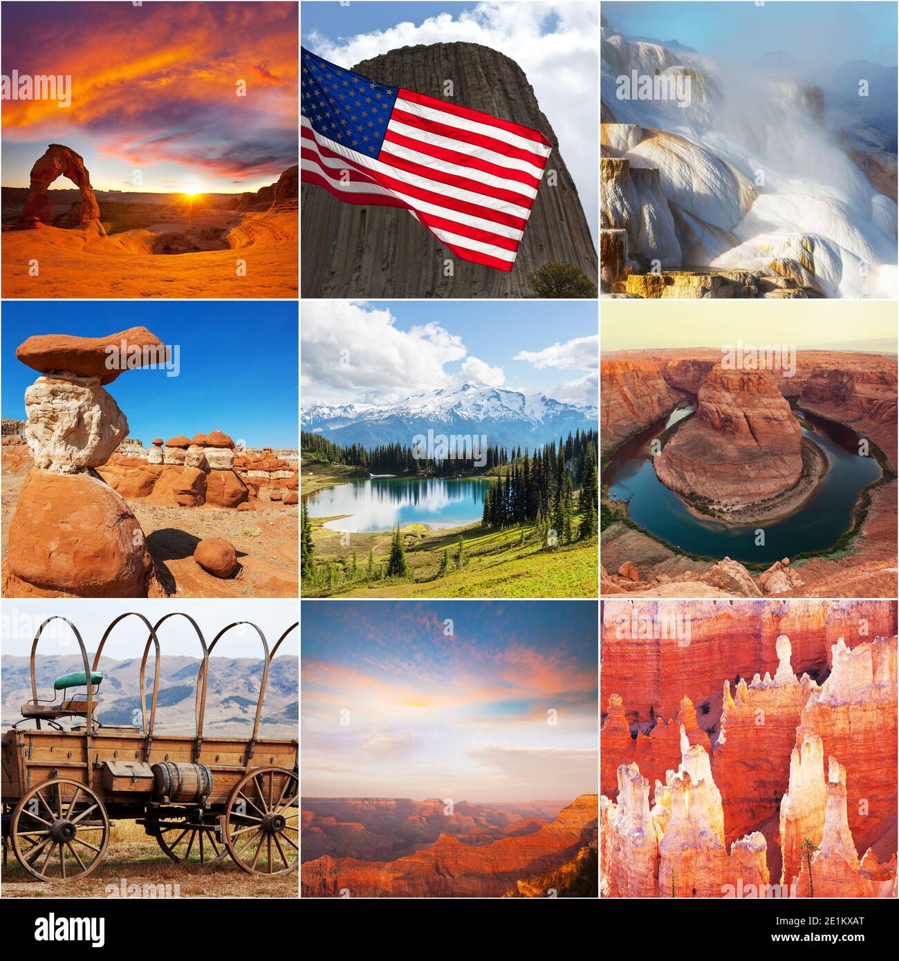 American landscapes collage hi-res stock photography and images - Alamy