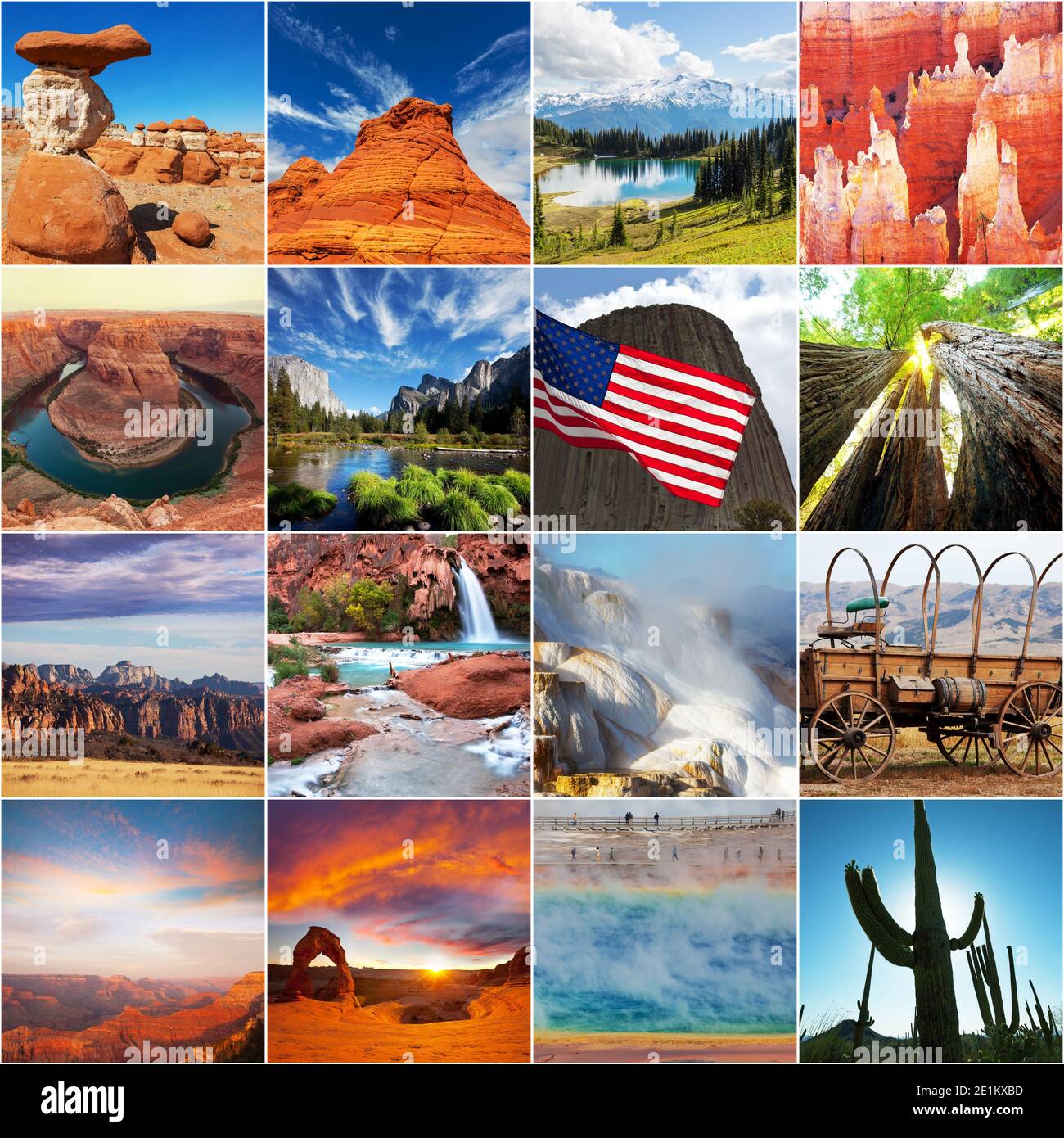 Various natural landscapes in USA, big landscapes collection Stock ...
