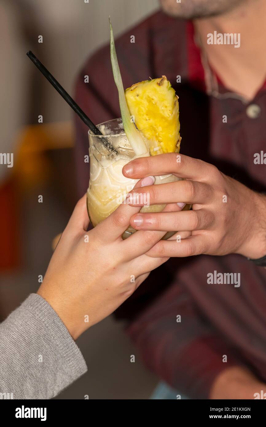 Female hand tasty pina hi-res stock photography and images - Alamy